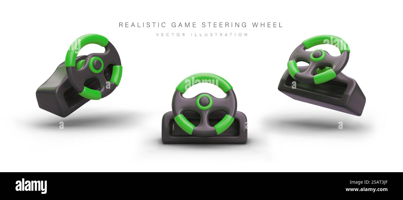 Realistic gaming computer steering wheel. Device for virtual trips ...