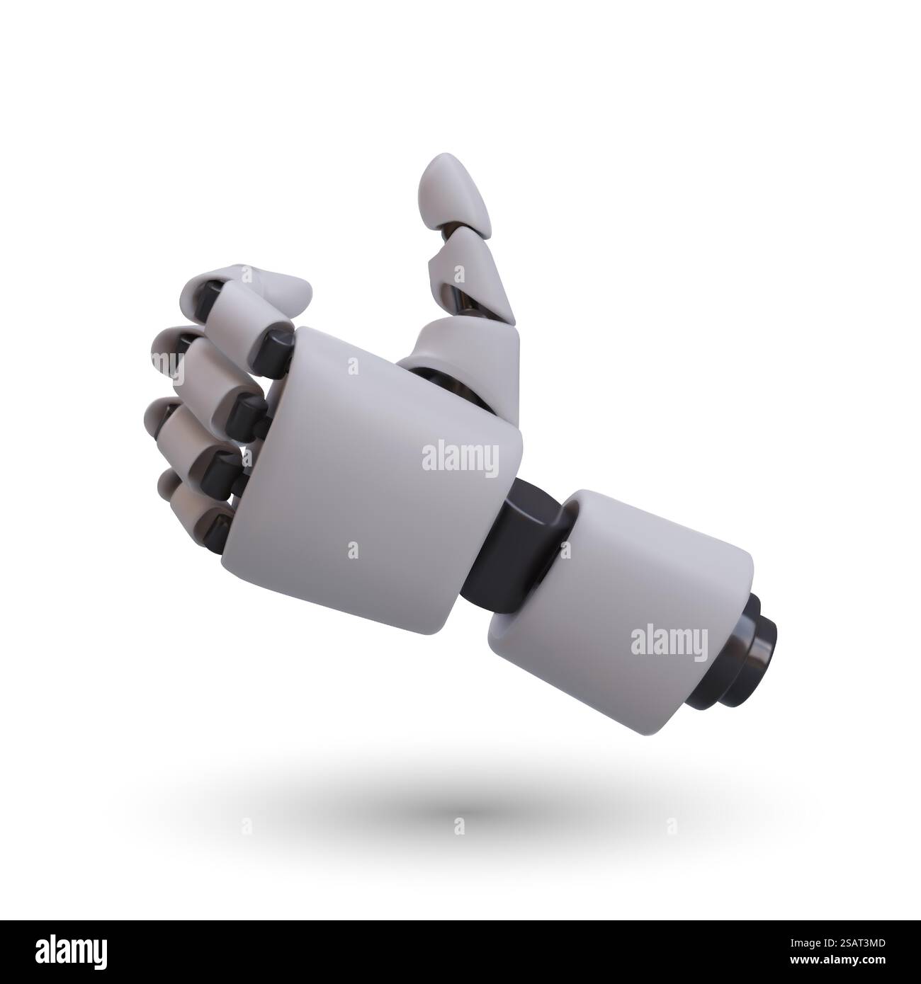3D mechanical hand with bent fingers. Smart manipulator. Robotic ...