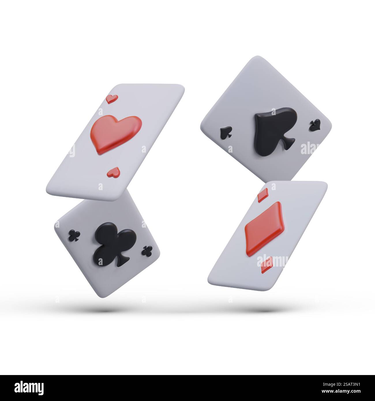 Floating realistic playing cards winning combination hi-res stock ...