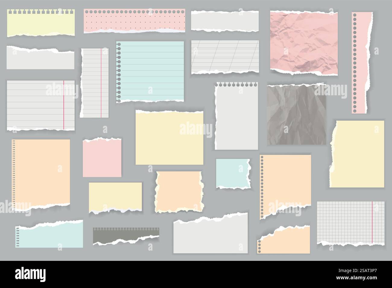 Ripped papers mega set in flat design. Bundle elements of colorful torn ...