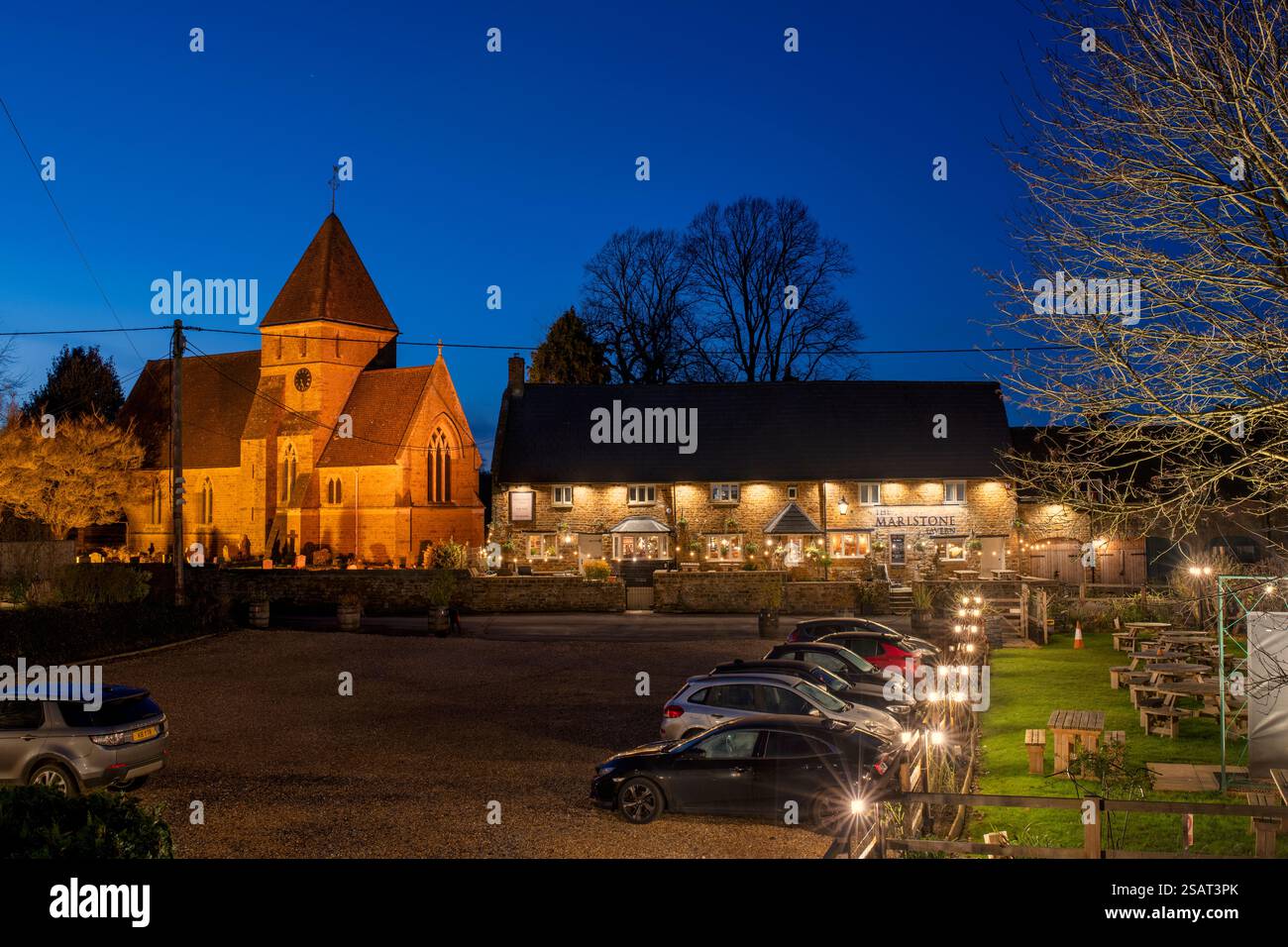 The Marlstone Tavern in the evening. Milton, Banbury, Oxfordshire ...