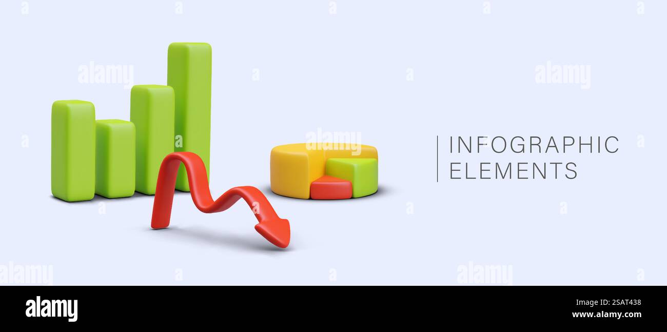 Poster with infographic elements on gray background. Collection of pie ...
