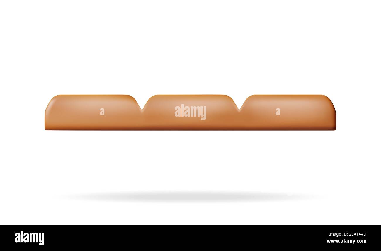 3D Milk Chocolate Bar Side View Isolated on White. Render Brown ...