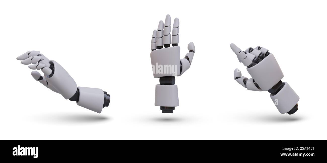 3D bionic multi grip prostheses in different positions. Modern ways of ...