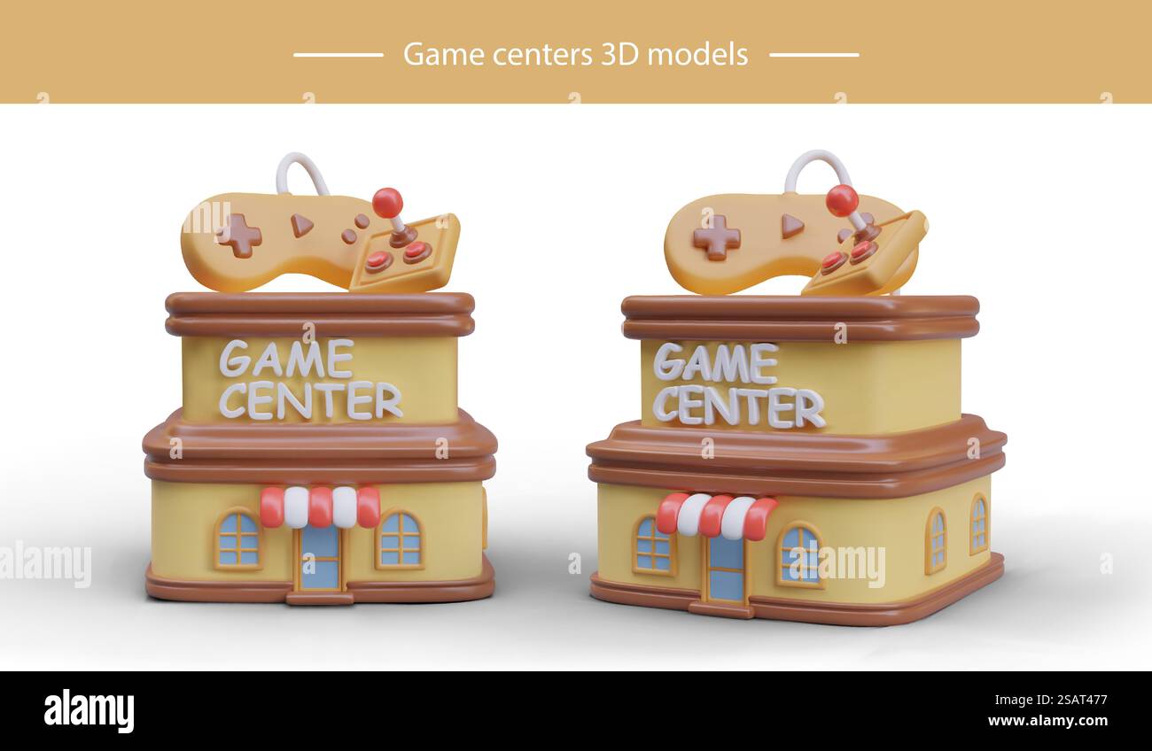 Realistic gamer center in different position. Place for play and create ...