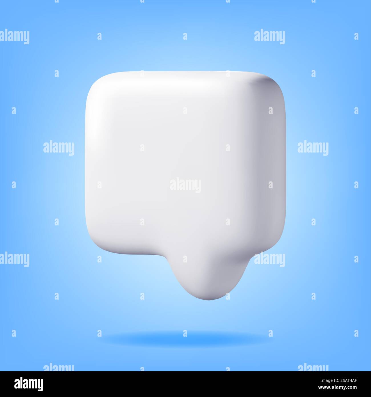 3D White Blank Speech Bubble Isolated. Rendering Chat Balloon Pin ...