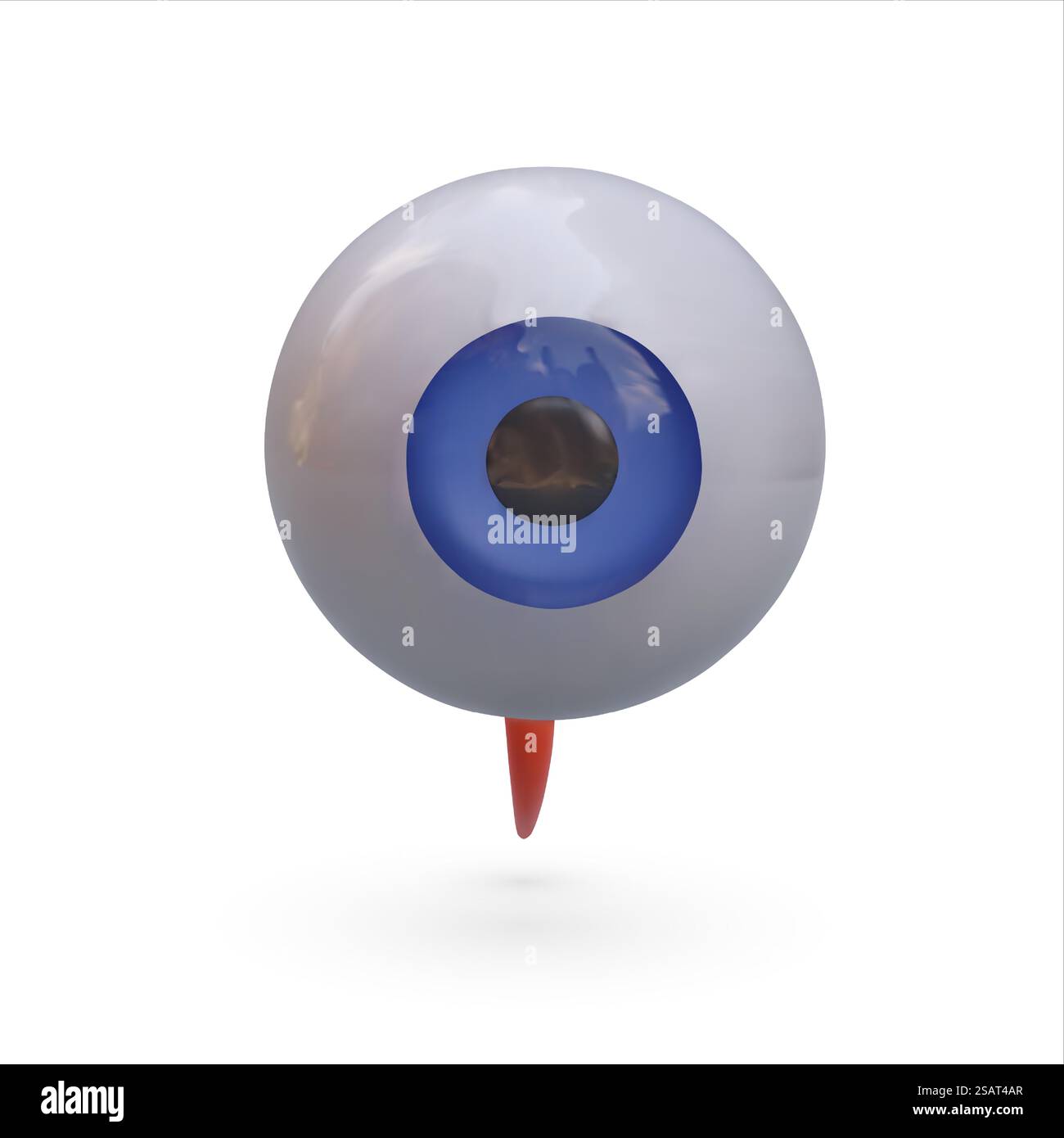 3D human eye, front view, close up. Organ of vision with blue iris ...