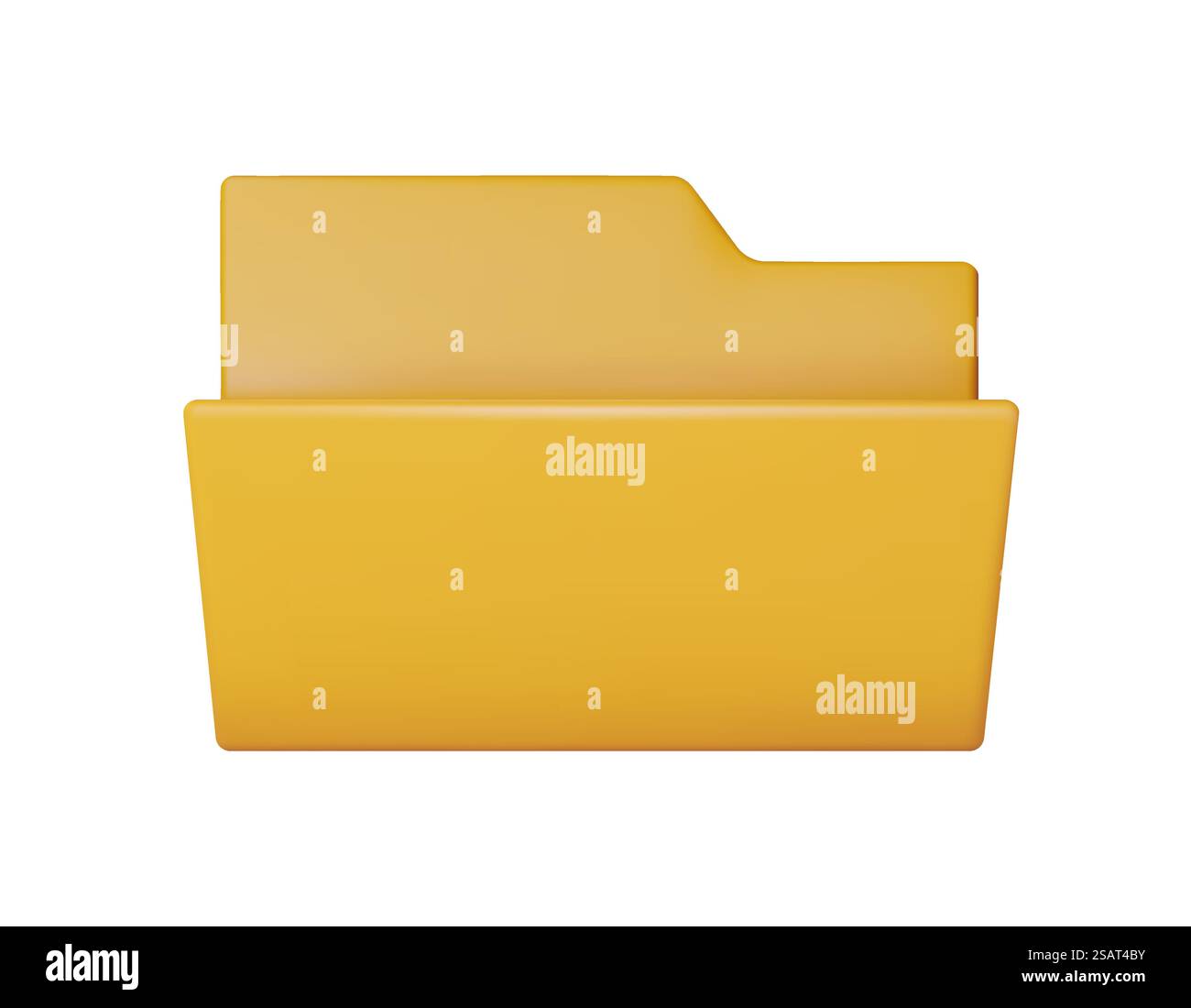 3D Empty Business Folder Isolated on White. Render Yellow Folder for Correspondence, File for ...