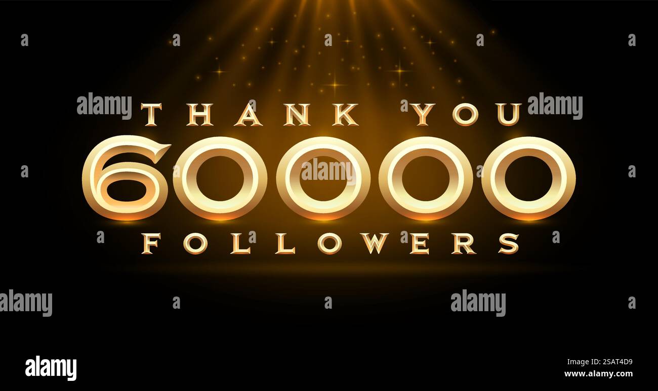 Thank you followers peoples, 60k online social group, happy banner ...