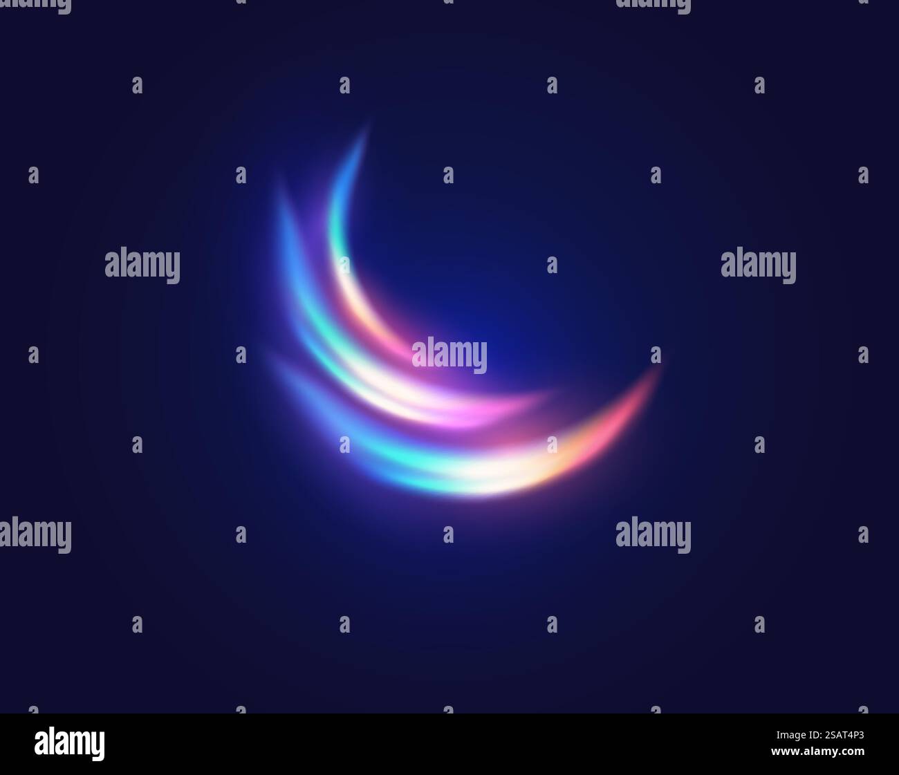 Rainbow light flash realistic vector illustration. Semi-circle glowing ...