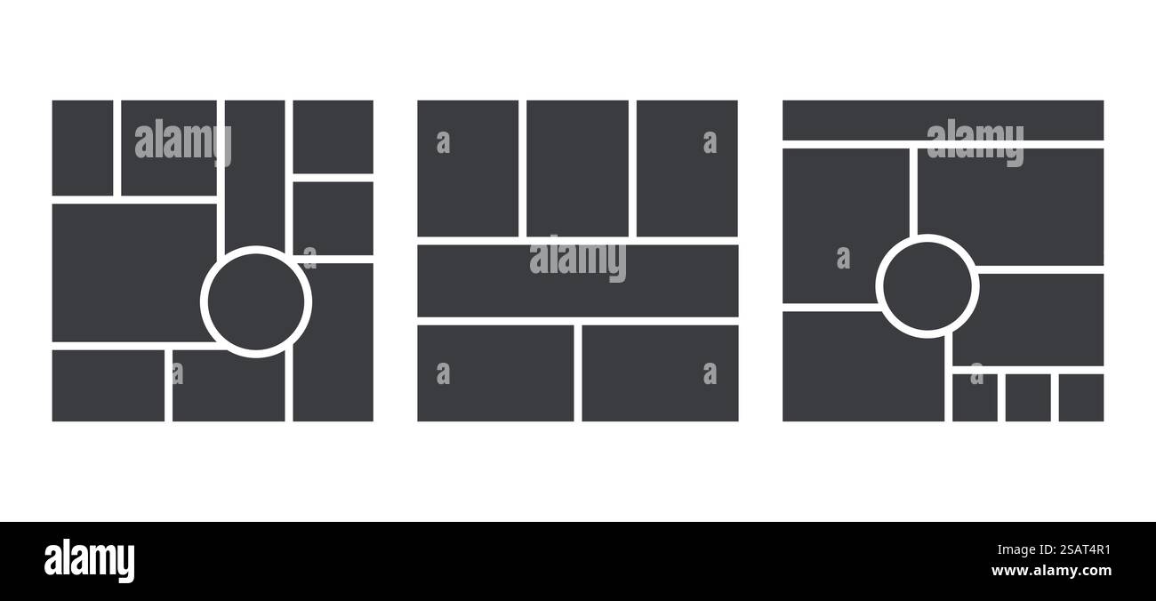 Photo collage grid. Moodboard template. Mood board. Photography album ...