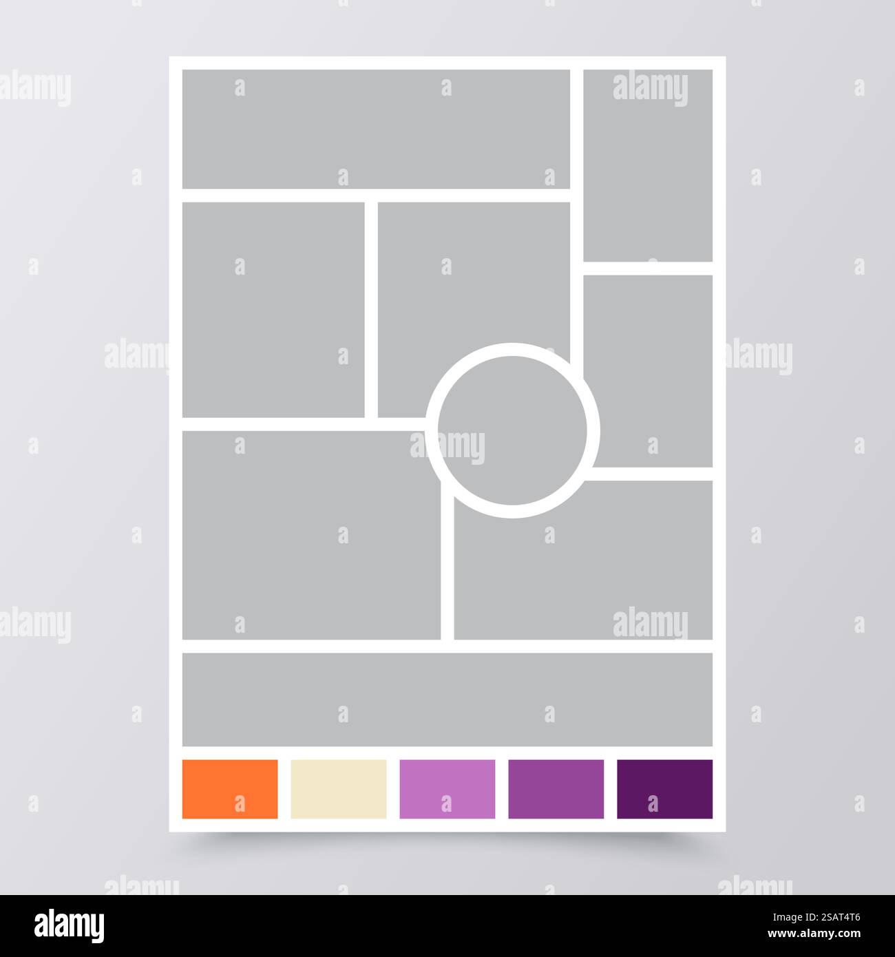 Moodboard grid. Photo collage template. Blank mood board. Banner with ...