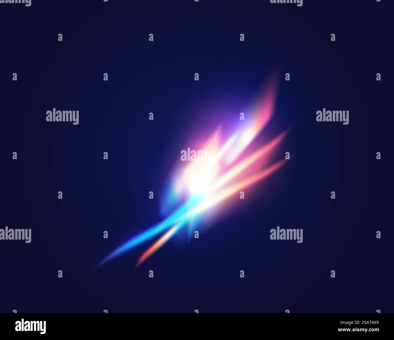 Multicolor light refraction flashes realistic vector illustration ...