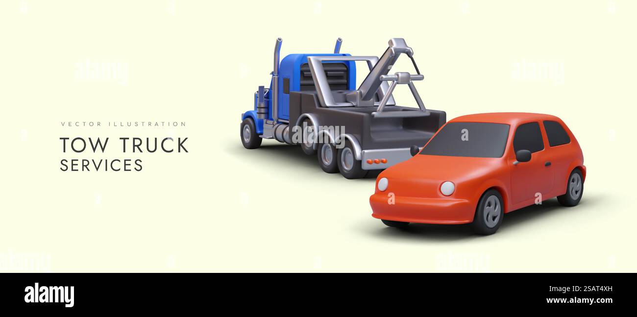 Blue 3d tow truck hi-res stock photography and images - Alamy