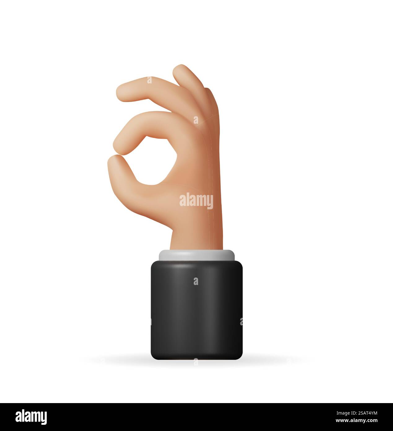 3D Hand Making OK Gesture Isolated. Render Hand make OK Symbol with ...