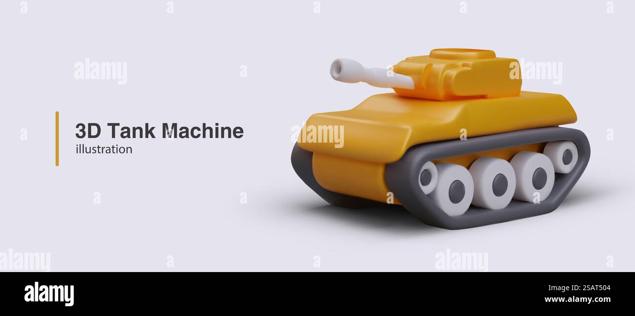3D tank machine. Tracked special military equipment. Armored combat ...