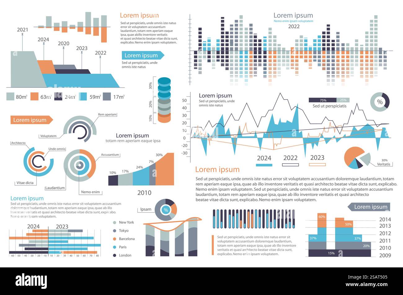 Mega set of infographic elements data visualization vector design ...