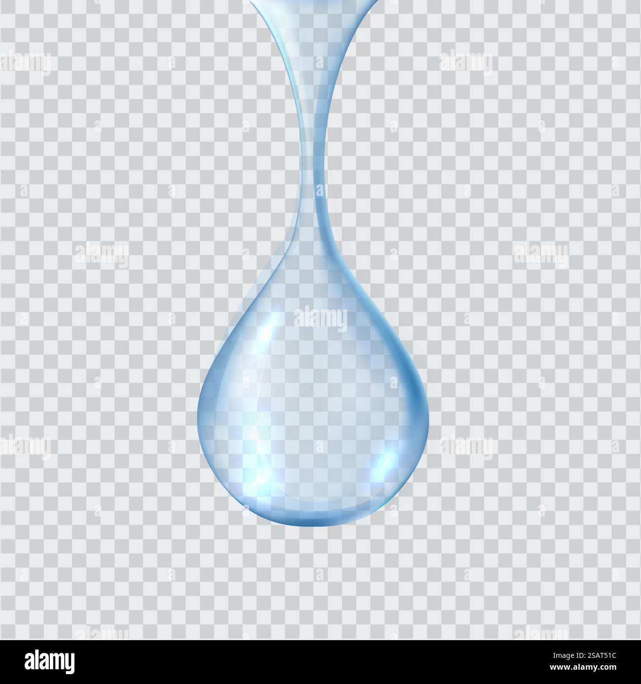 Single hanging raindrop realistic vector illustration set. Fresh water ...