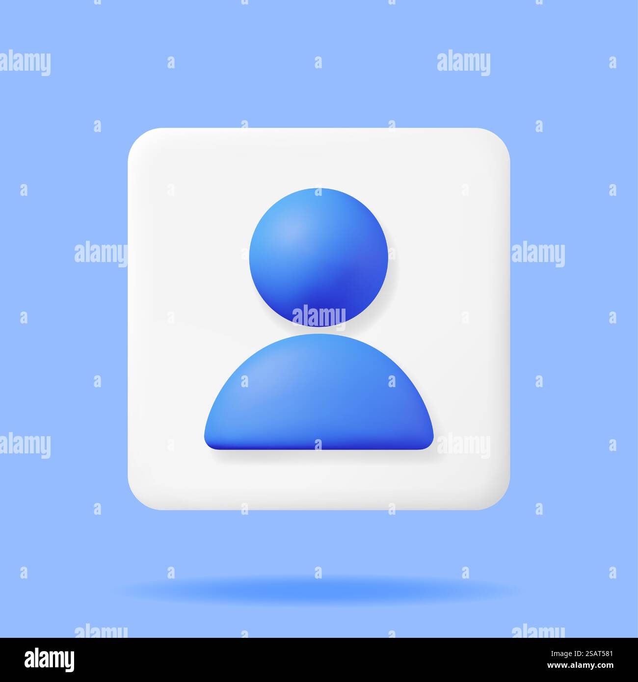 3D Simple User Icon Isolated. Render Profile Photo Symbol UI. Avatar ...