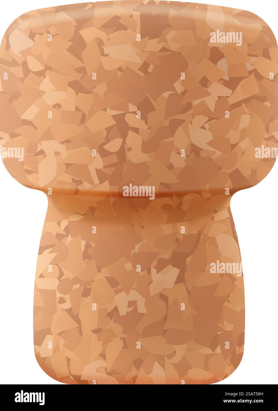 Realistic cork wood champagne stopper with texture isolated on white ...