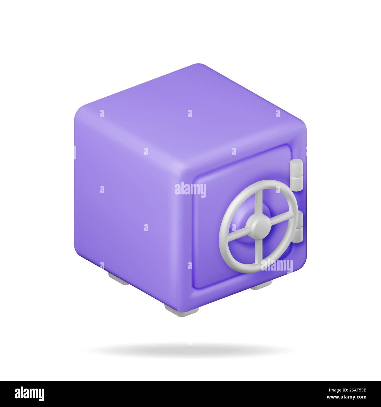 3d Safe Box Isolated on White. Render Plastic Style Safebox Icon. Bank ...