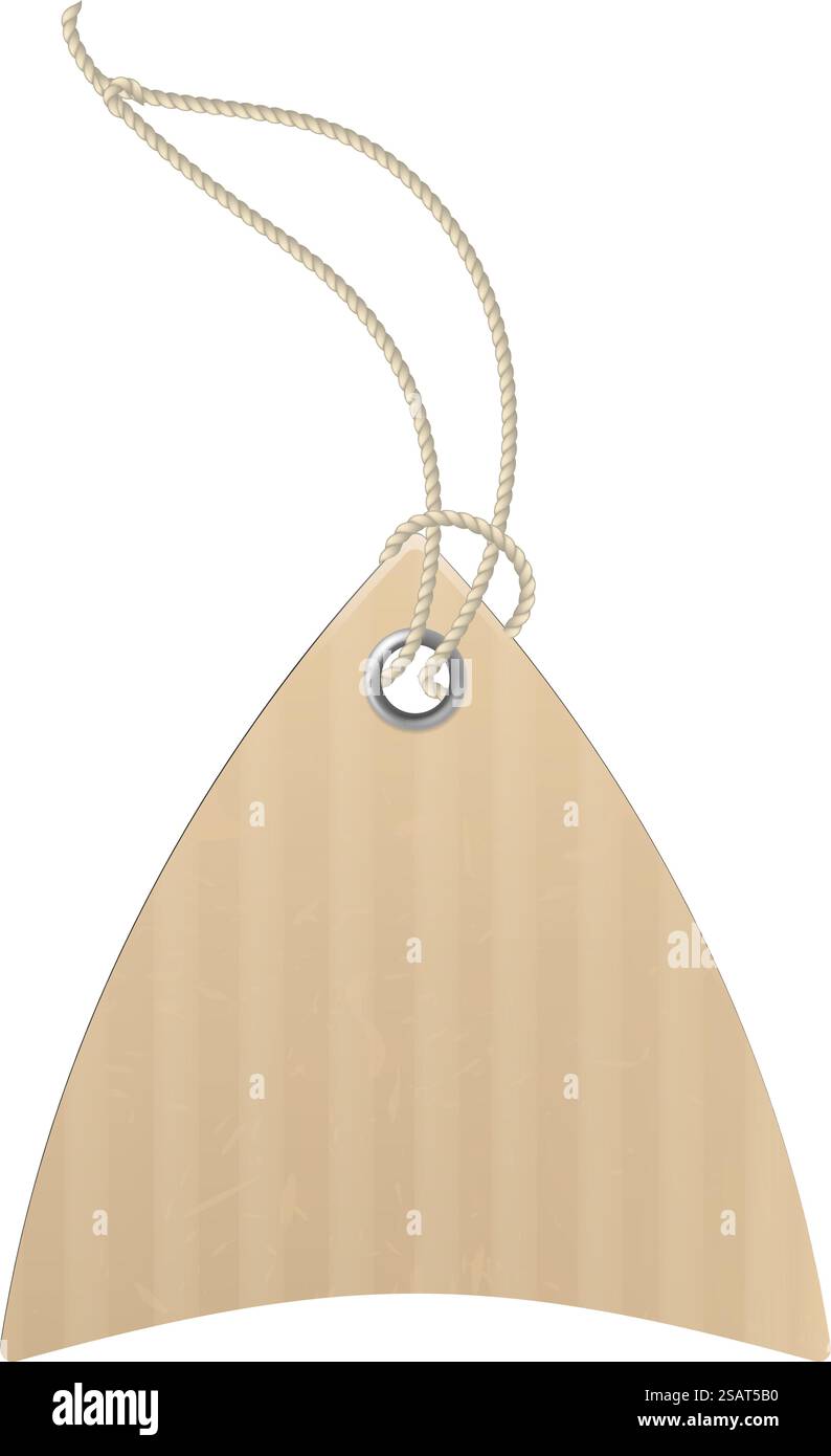 Realistic price tag. Brown paper shopping label isolated on white ...