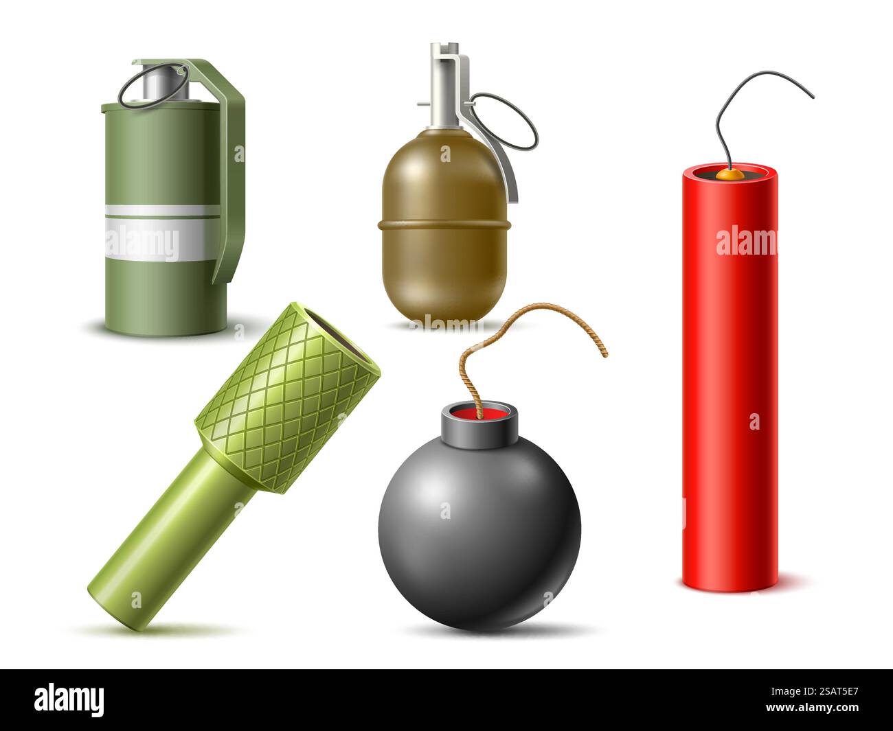 Realistic bombs different explosives types hi-res stock photography and ...