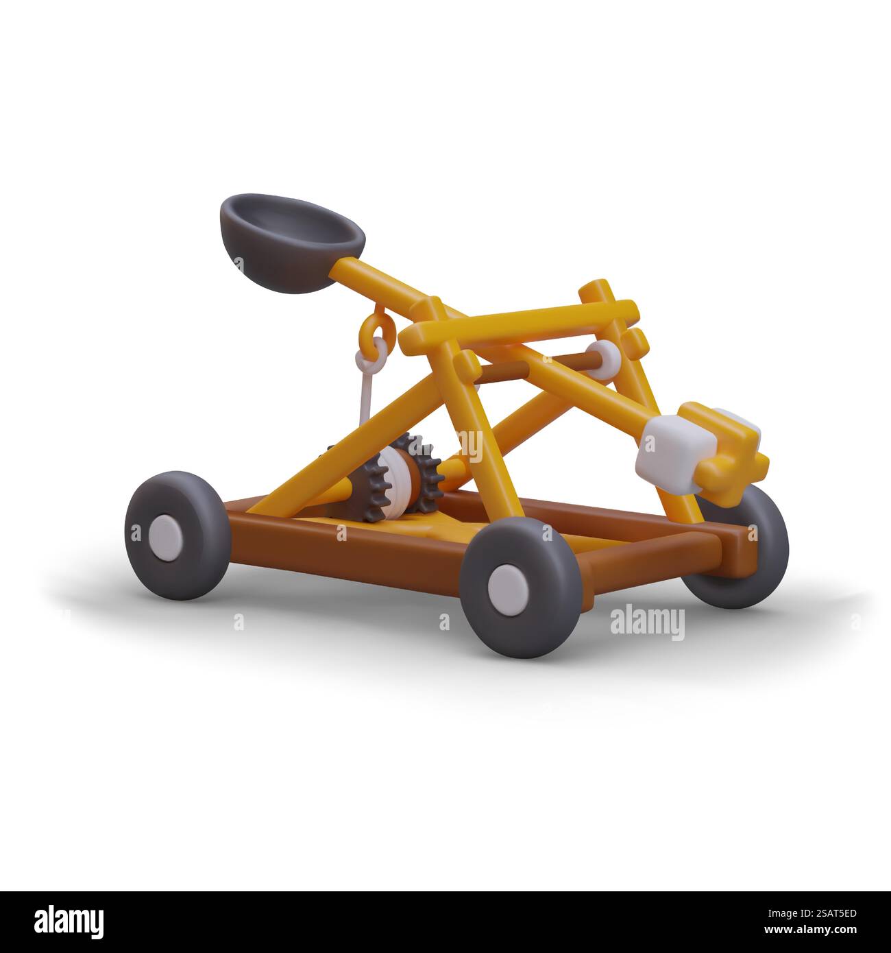 3d realistic catapult for online computer game. Protect your town with ...