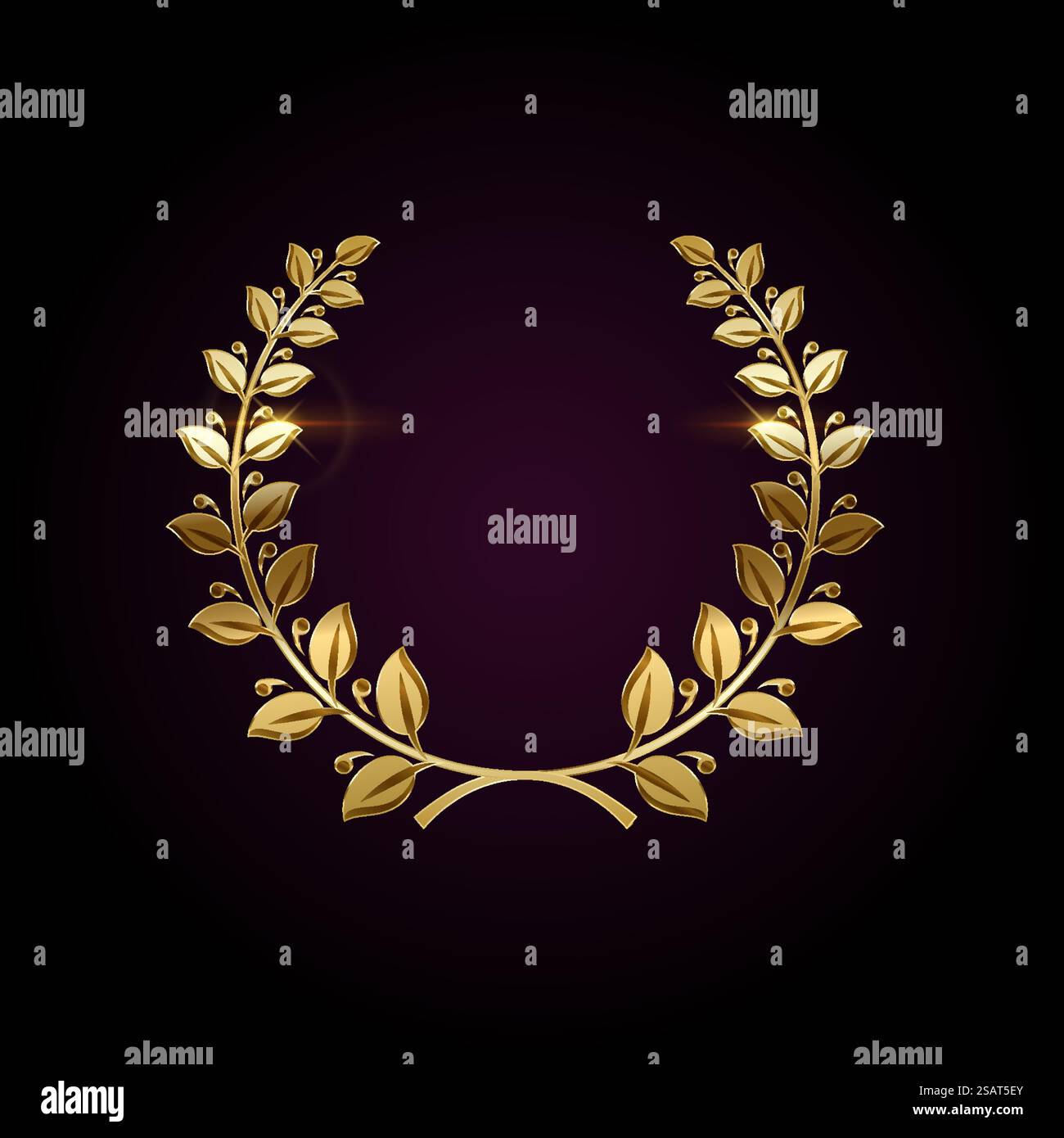 Winner wreath of laurel branches realistic vector illustration. Premium ...