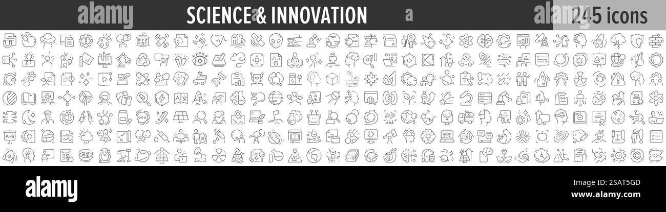 Science and Innovation linear icon collection. Big set of 245 Science ...
