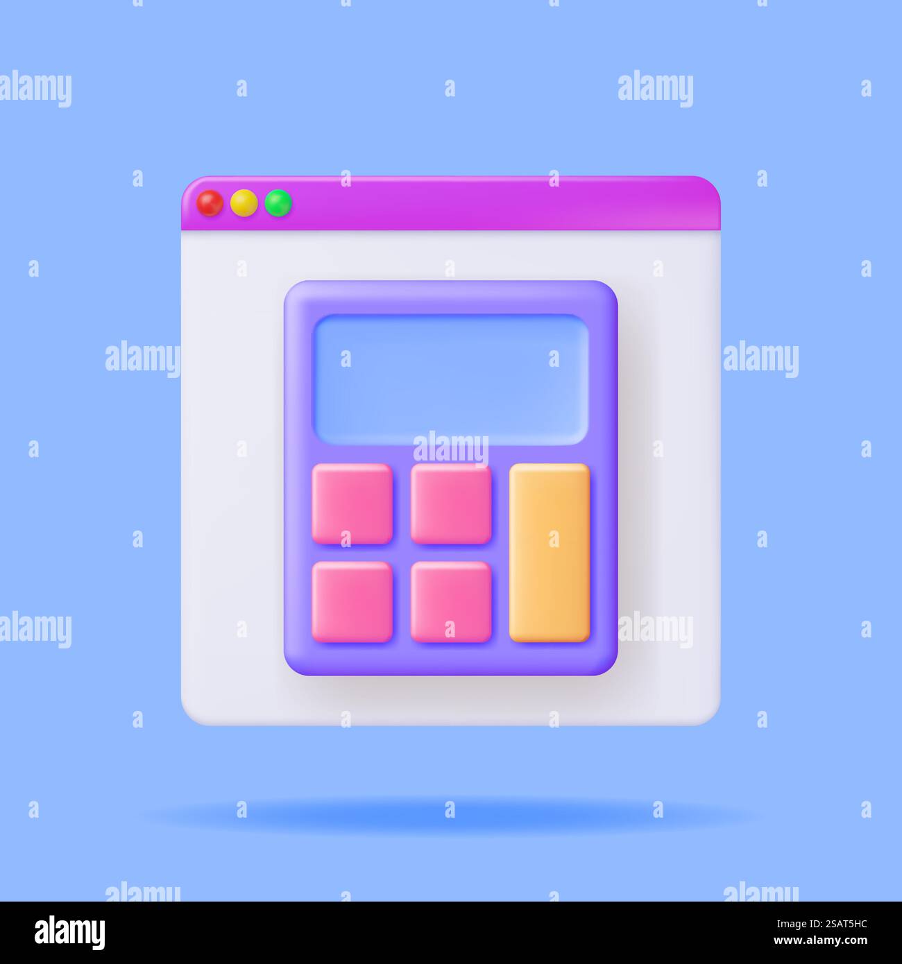 3d Modern Calculator Application Isolated Mathematics Icon Addition