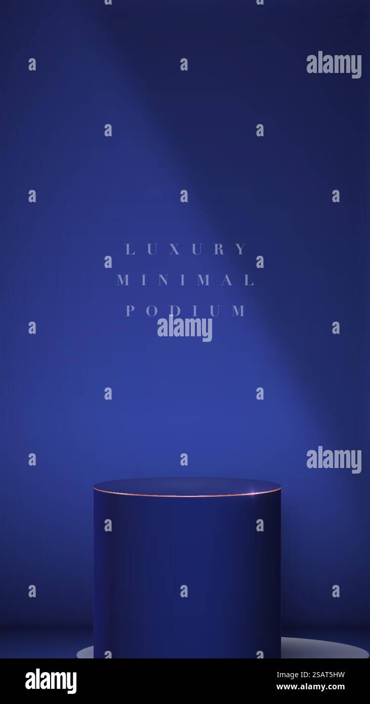 Luxury dark blue podium with soft light Stock Vector Image & Art - Alamy