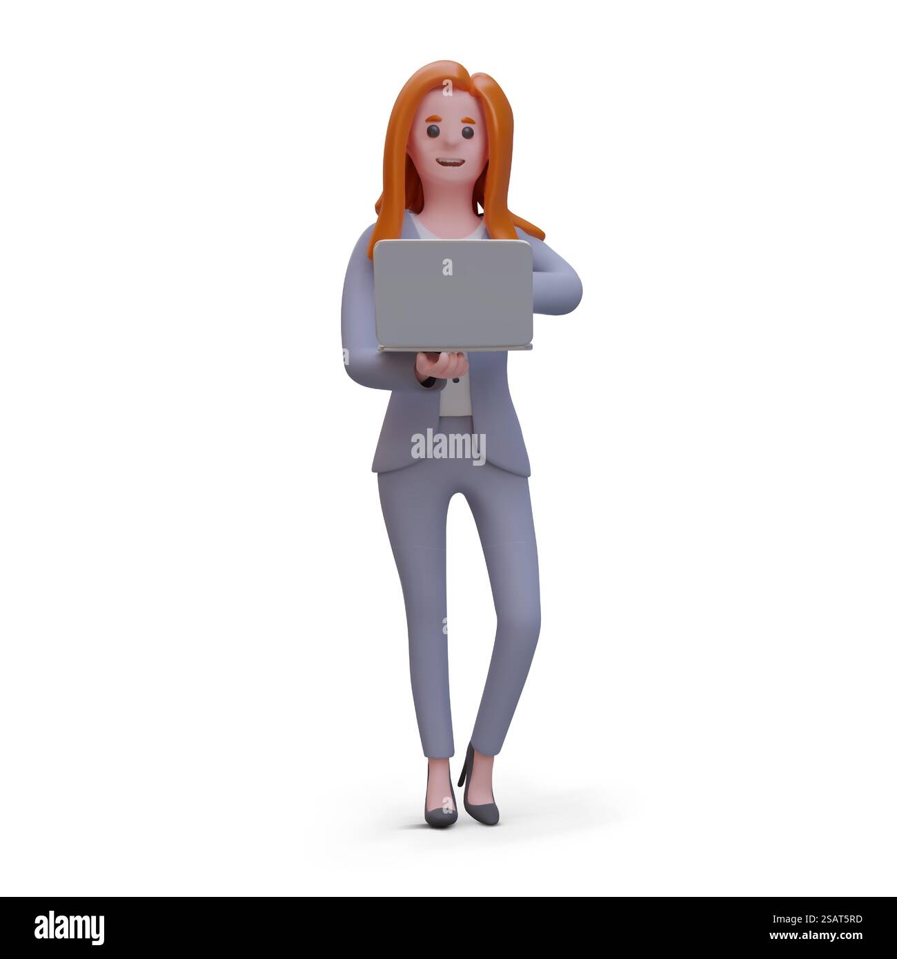 Red haired office worker Cut Out Stock Images & Pictures - Alamy