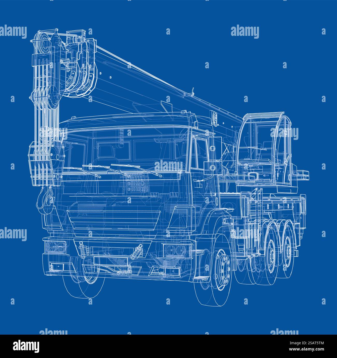 Car crane. Vector rendering of 3d Stock Vector Image & Art - Alamy
