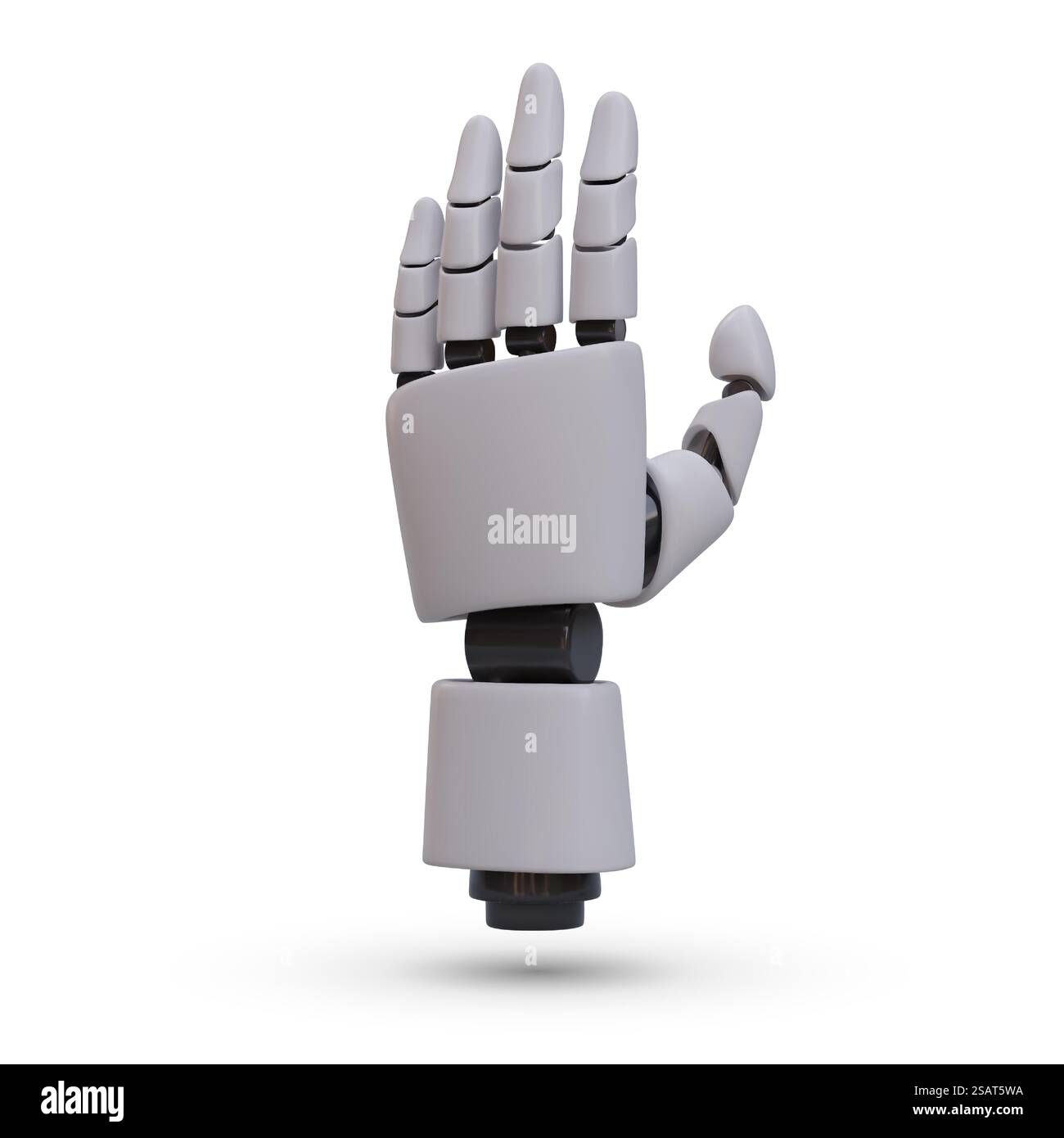 Realistic robotic arm in vertical position. Manipulator with five ...