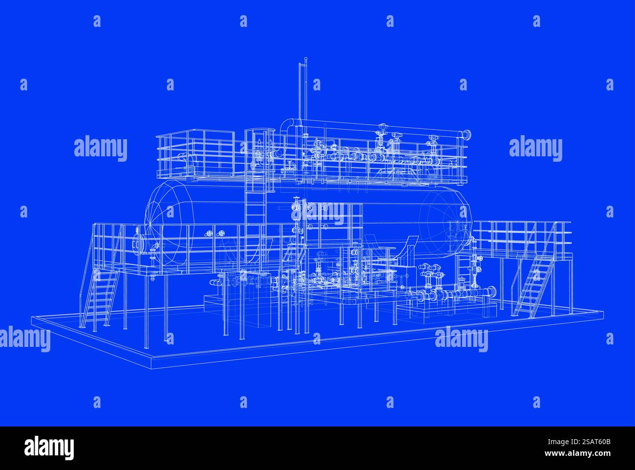 Industrial tank with valves. Vector rendered of 3d Stock Vector Image ...