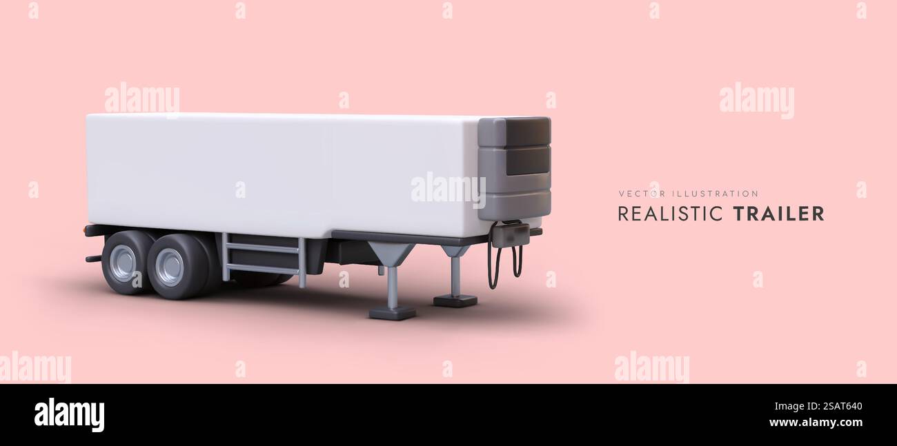 Big realistic 3d trailer. Poster for logistic and transportation ...