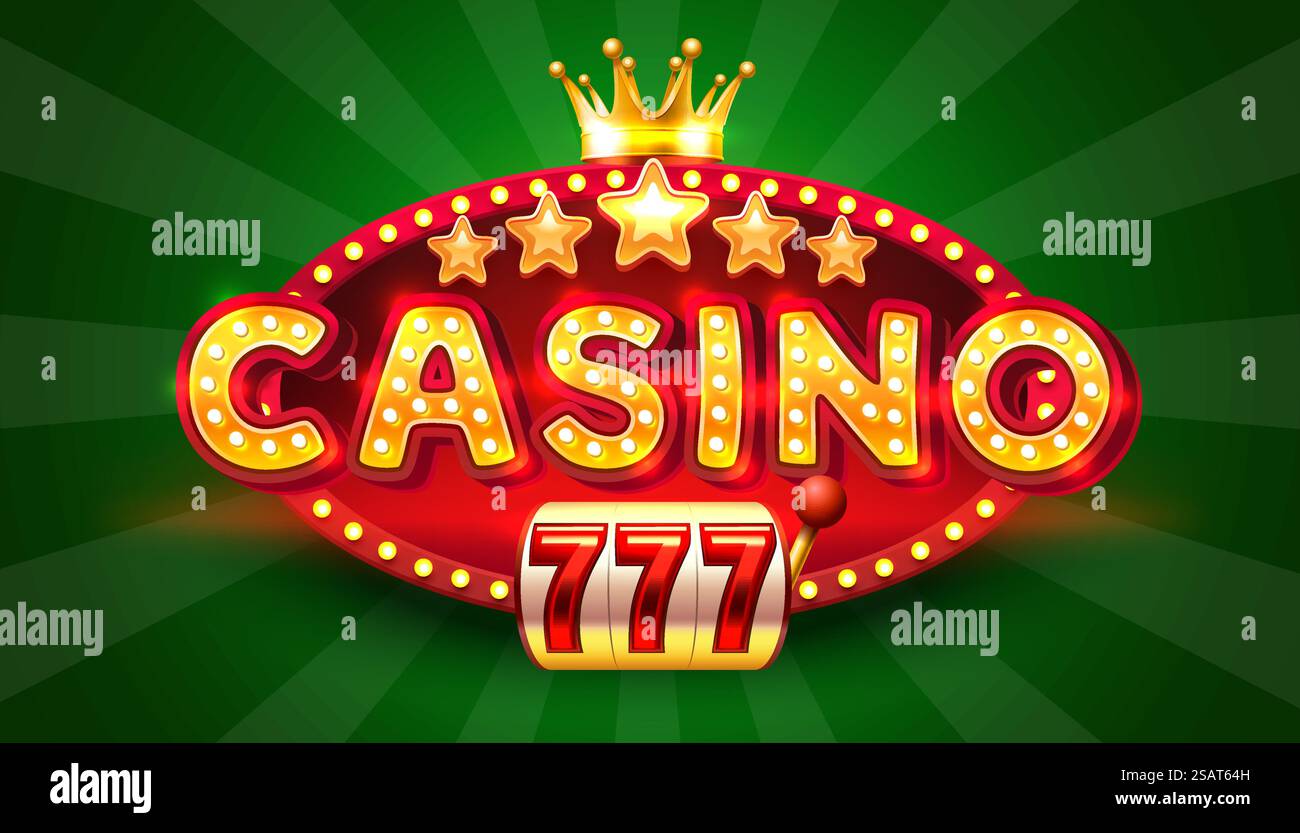 Casino frame label, slot sign machine, night Vegas. Vector. Casino ...