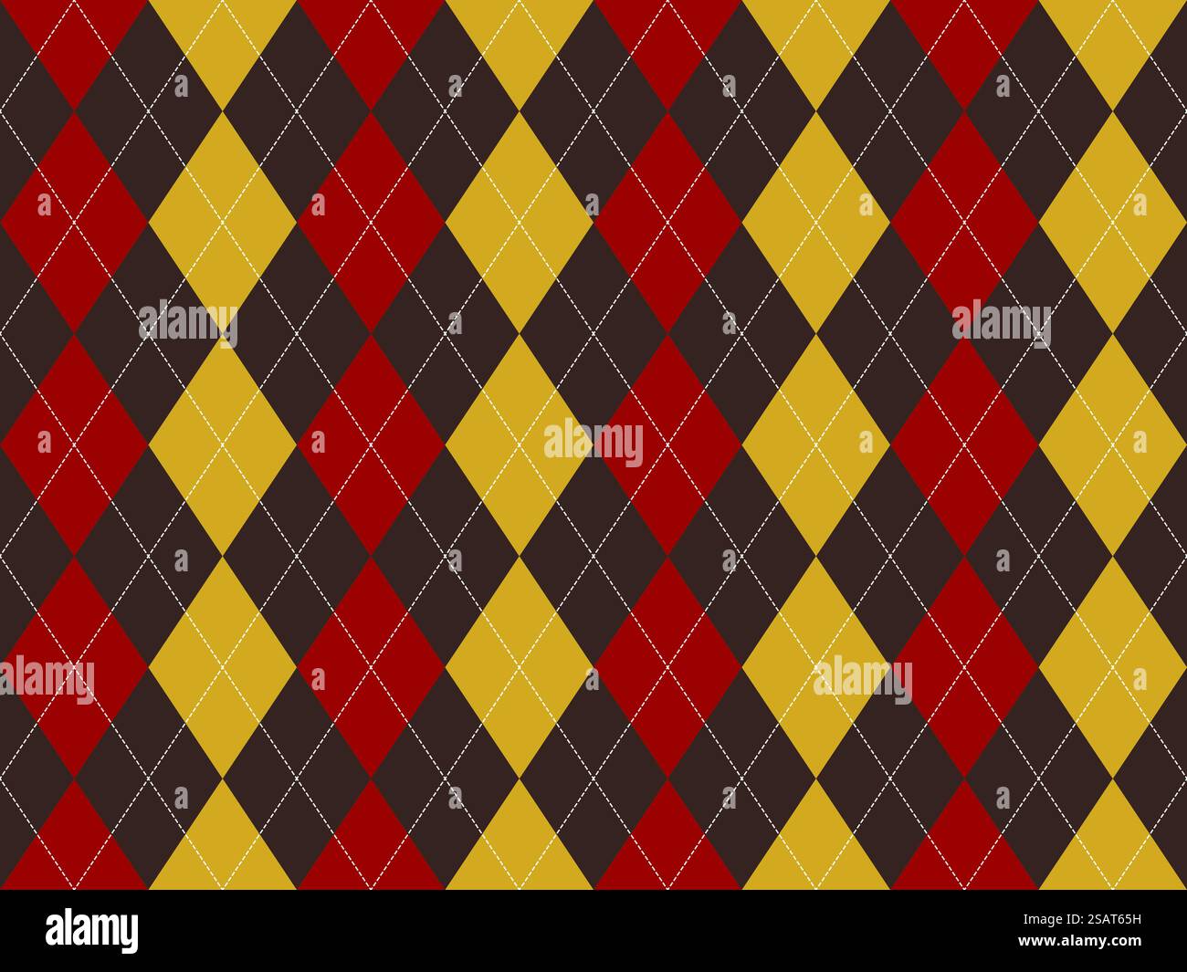 Brown red yellow argyle texture seamless pattern. Flat design. Vector ...