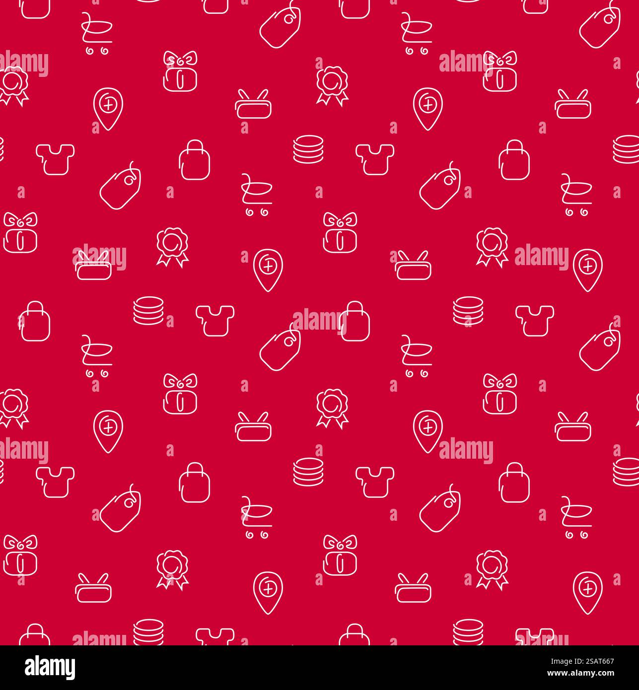Trade sale red background seamless pattern. Vector illustration ...