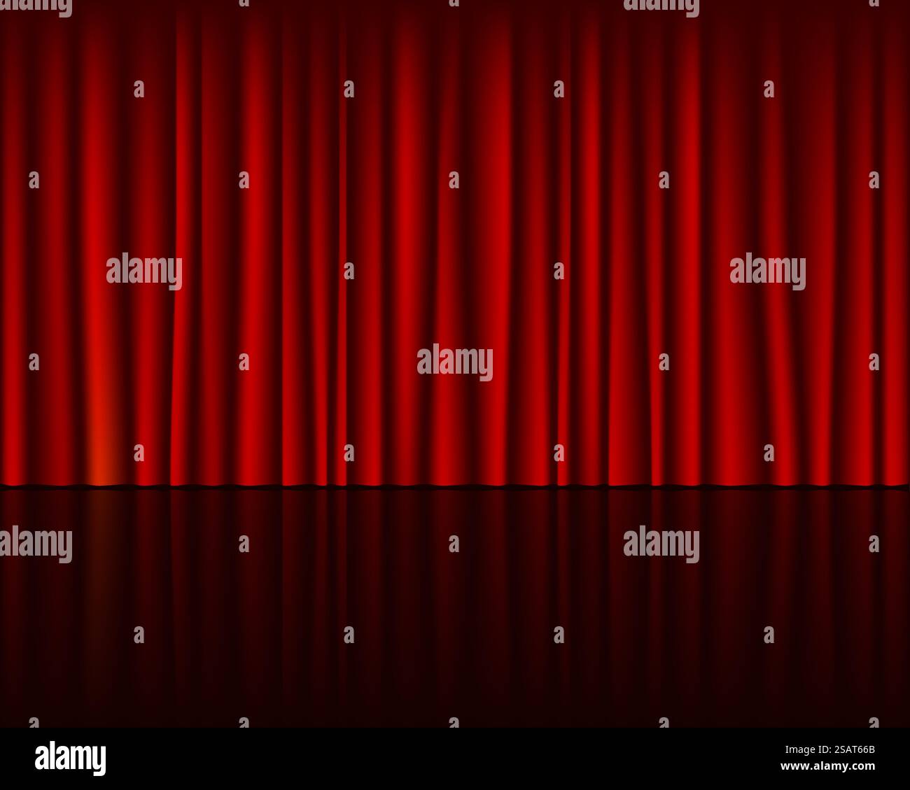 Empty stage with red curtain seamless template. Vector background ...