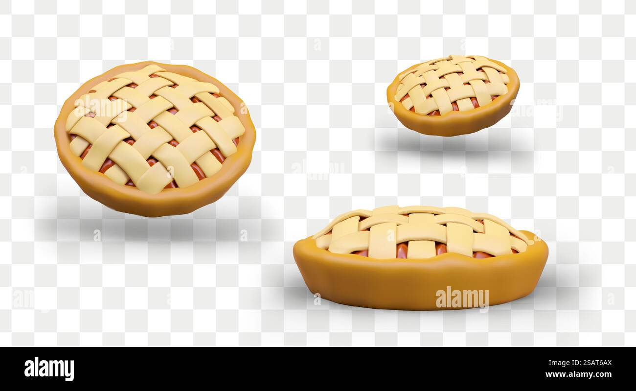 Double crust pie with lattice. Classic pastry with sweet filling ...