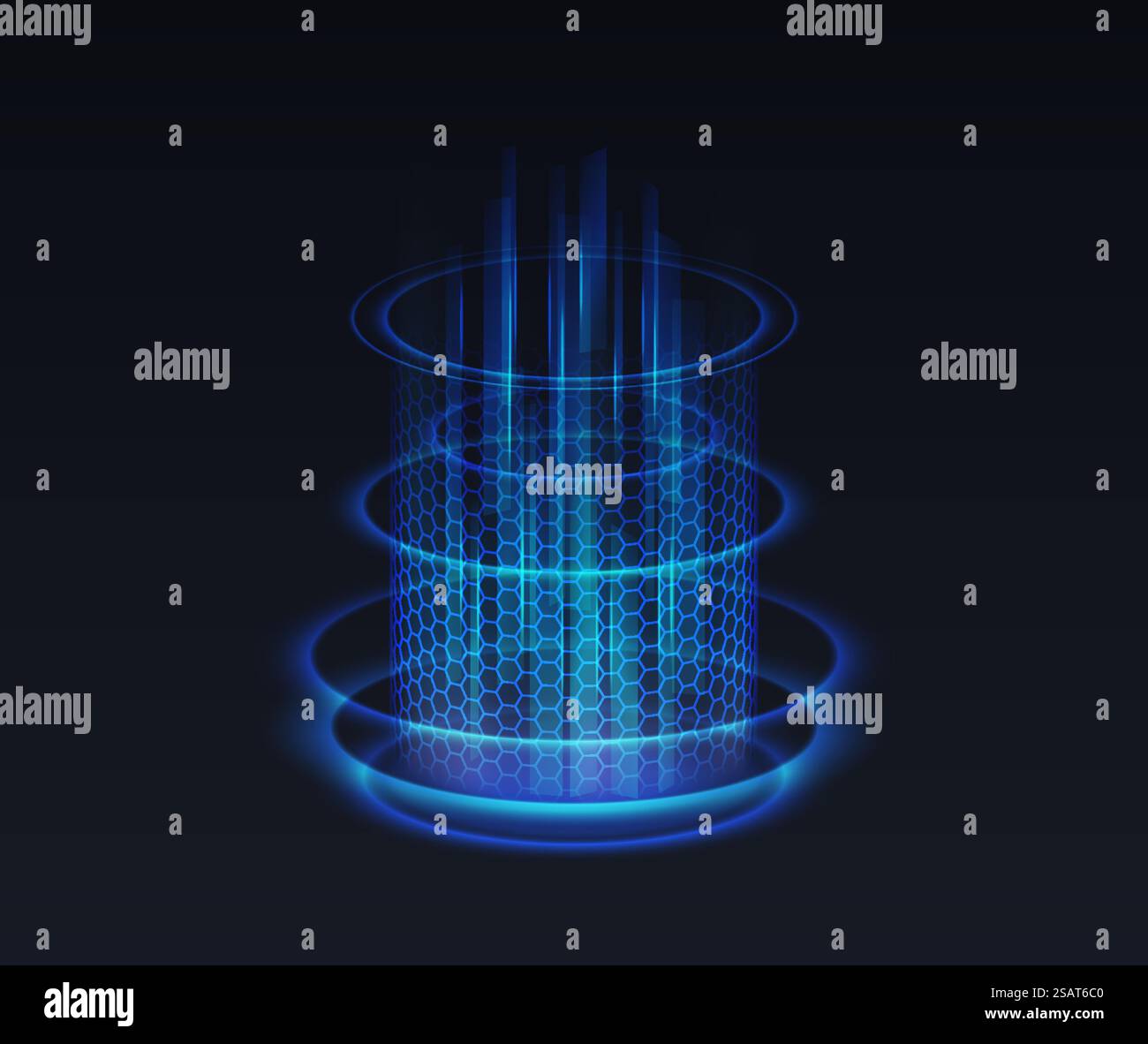 Opening of teleport podium realistic vector illustration. Magical aura ...