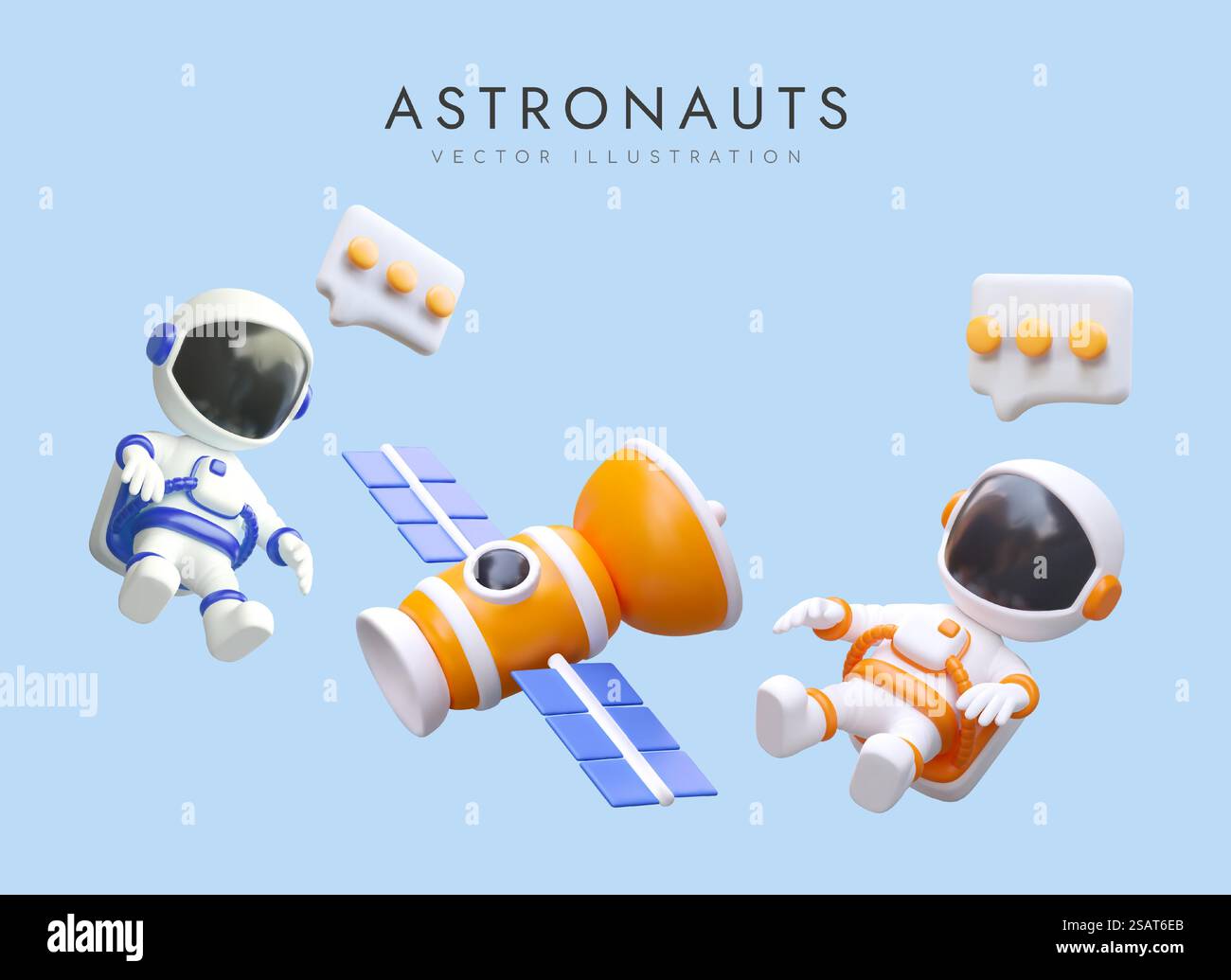 Astronauts communicate in space. Radio communication via satellite ...