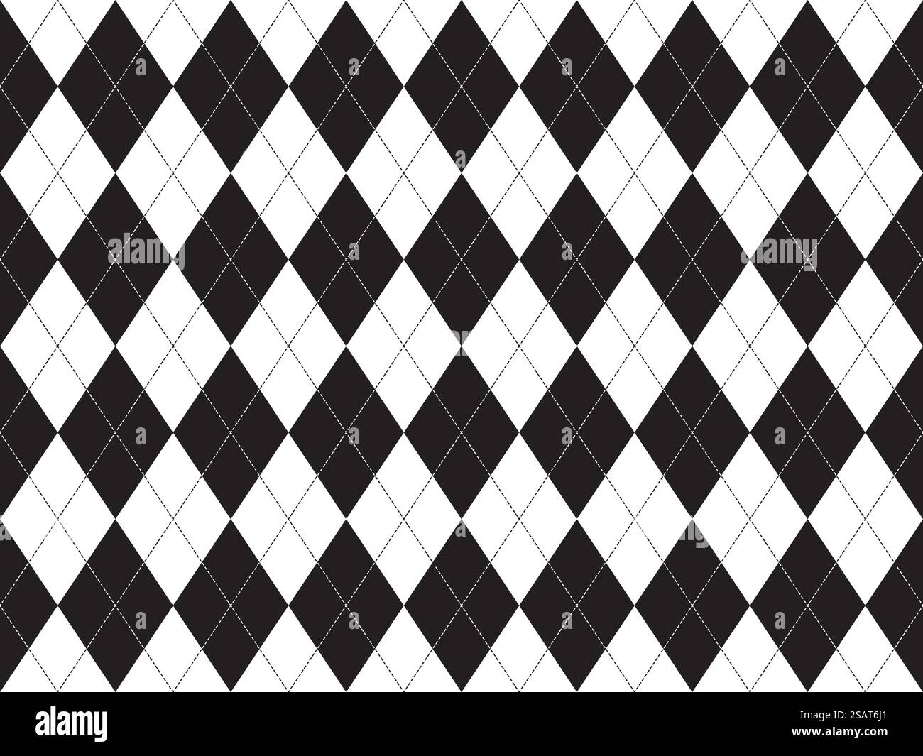 Black white argyle seamless pattern. Flat design. Vector illustration ...