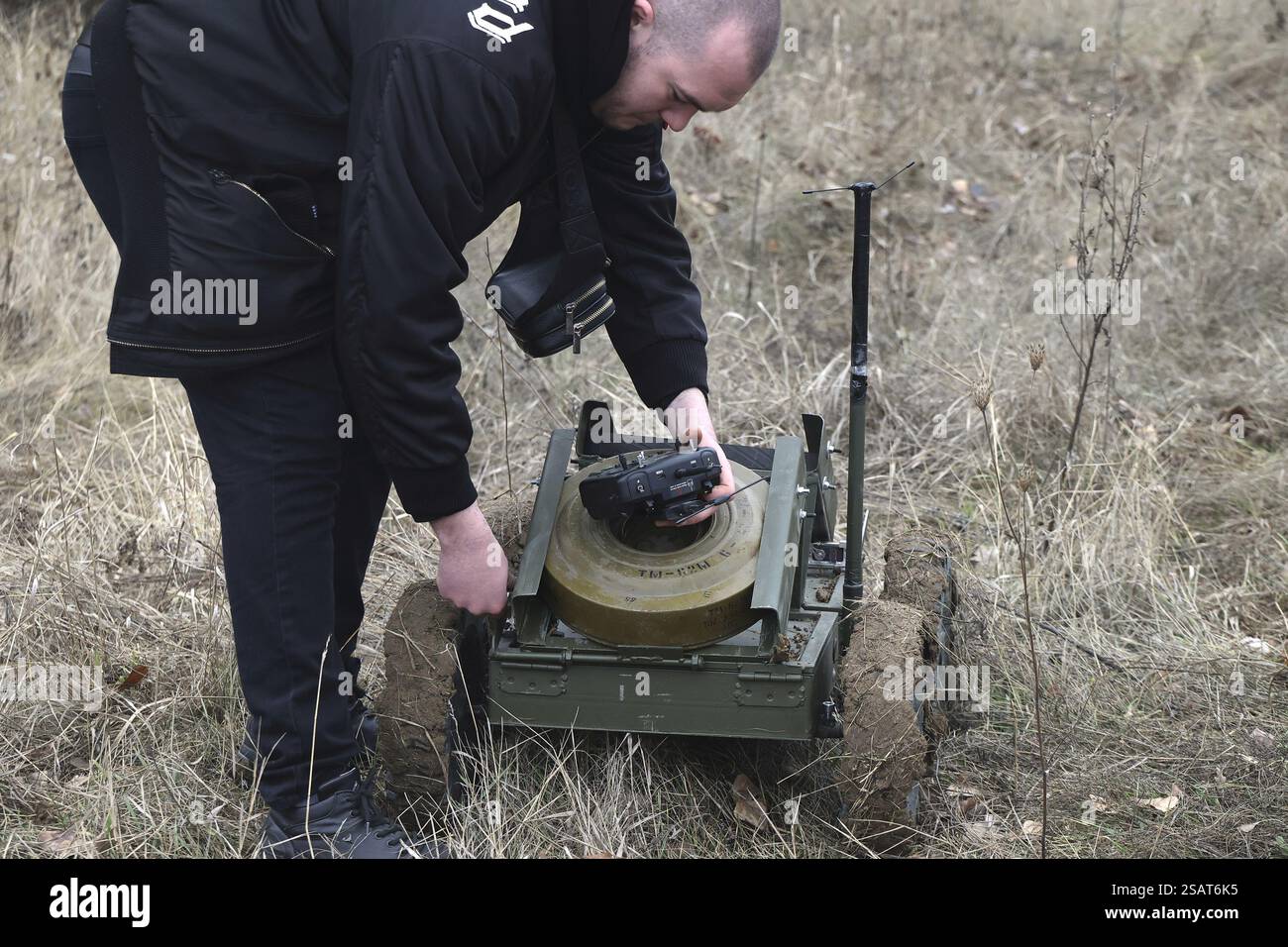 Non Exclusive: KHARKIV, UKRAINE - JANUARY 30, 2025 - A volunteer of the ...