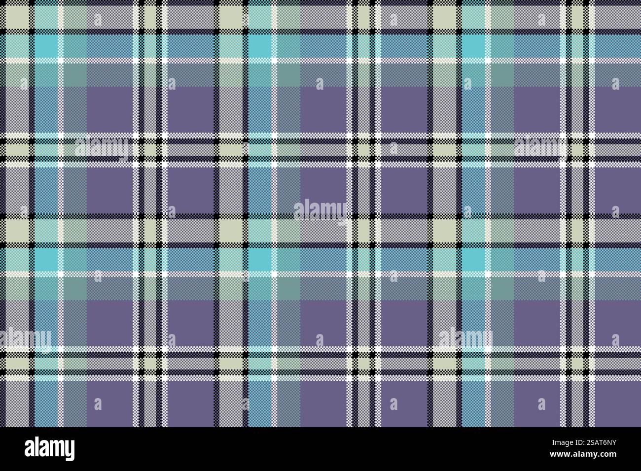 Blue gray check plaid pixeled seamless texture. Vector illustration ...