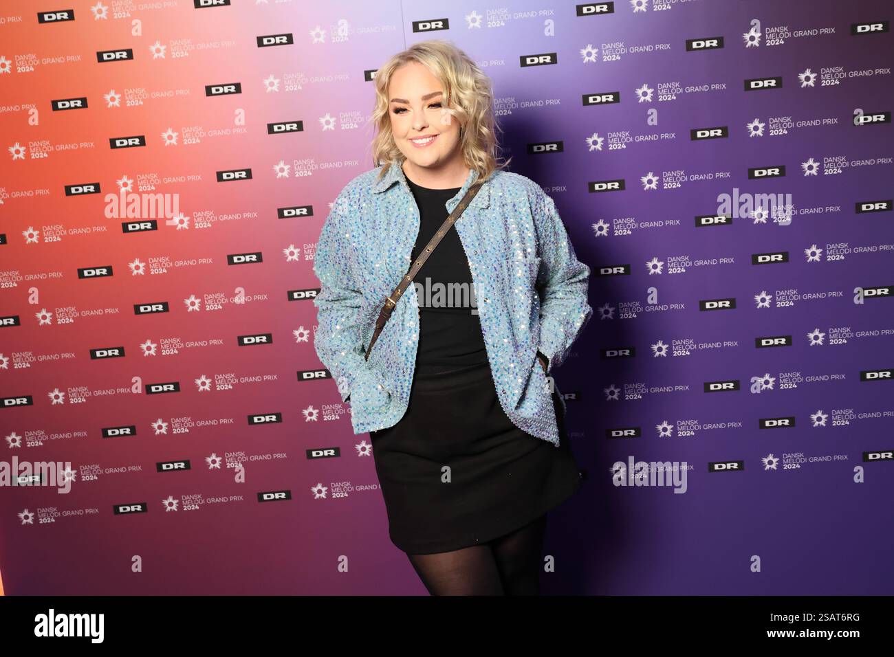 YouTuber, Julia Sofia Aastrup, arrives on the red carpet at the Dansk Melodi Grand Prix 2024 at ...