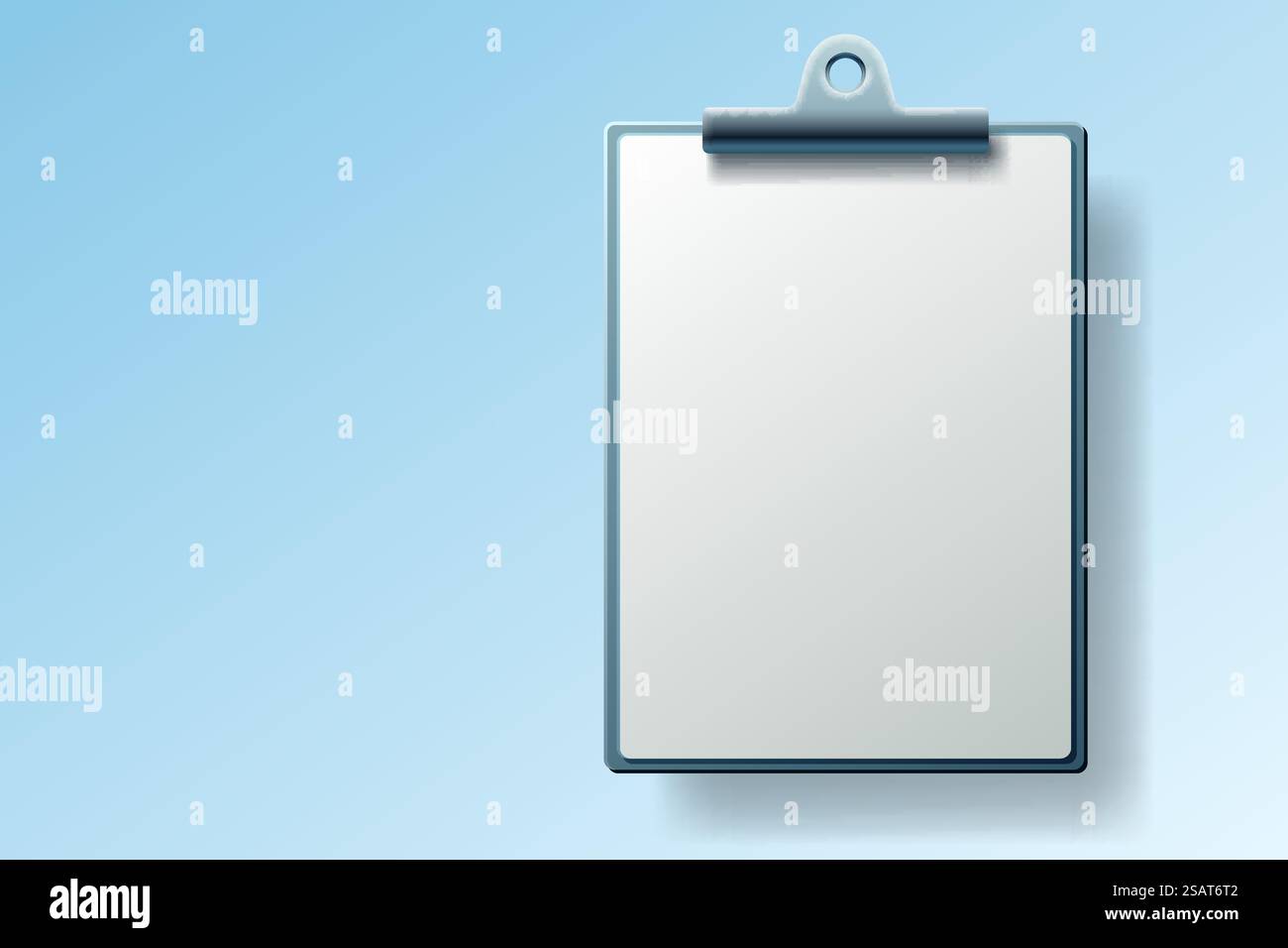 Clipboard communication, white sheet of paper in a clipboard, business ...