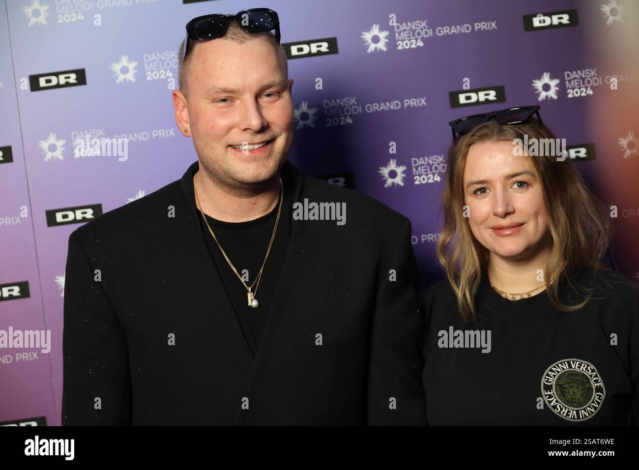 Pelle Peter Jencel (L) and Maria Jencel (R), arrive on the red carpet ...